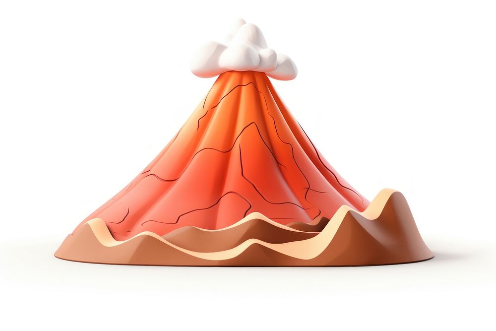 Volcano white background stratovolcano confectionery. | Premium Photo ...