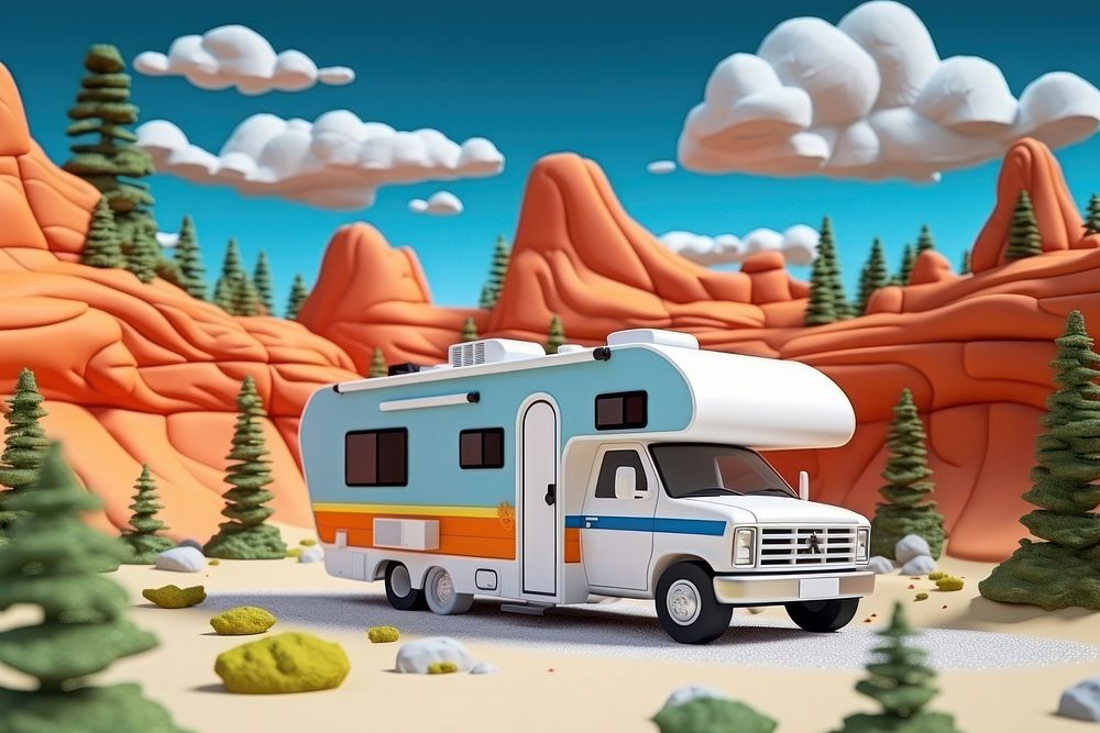 Vehicle cartoon van bus | Free Photo Illustration - rawpixel