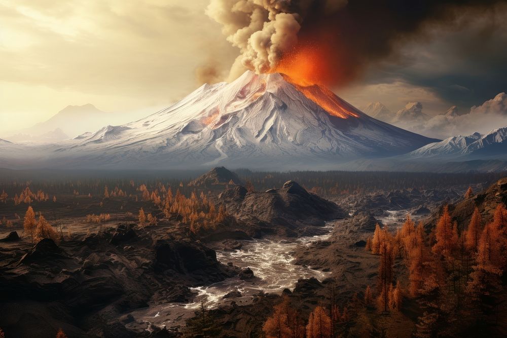 Volcano wilderness mountain outdoors. | Free Photo - rawpixel
