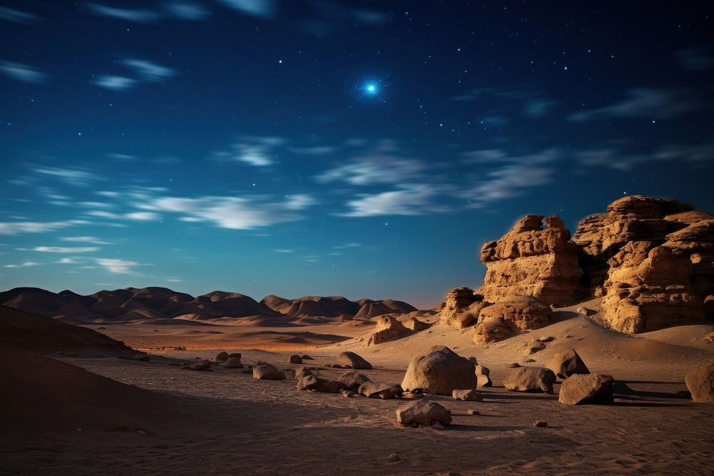 Desert night astronomy outdoors. AI | Premium Photo - rawpixel