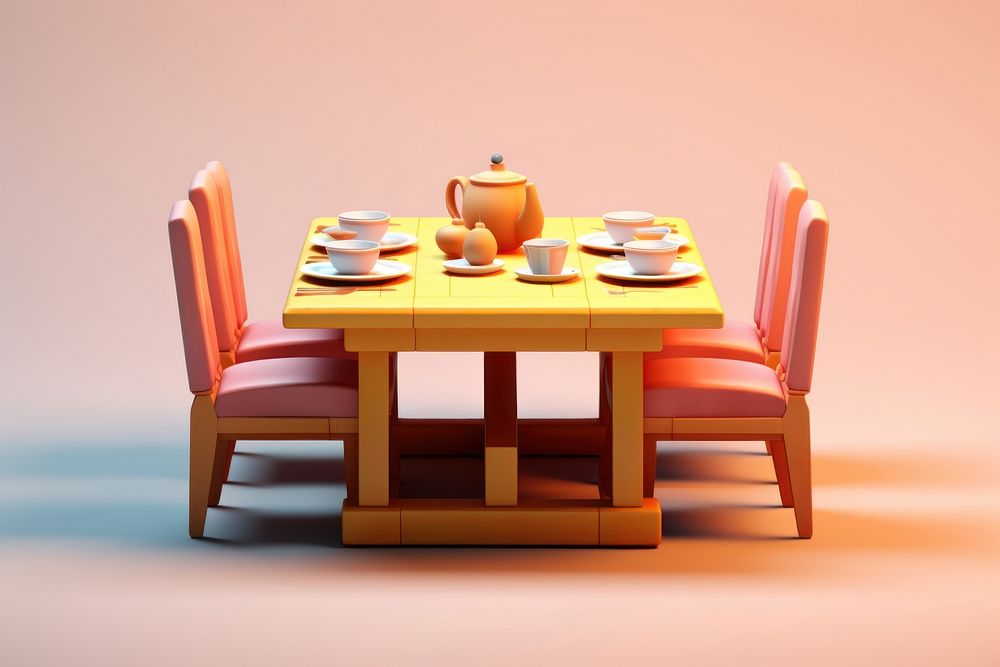 Table furniture chair plate. AI | Free Photo Illustration - rawpixel