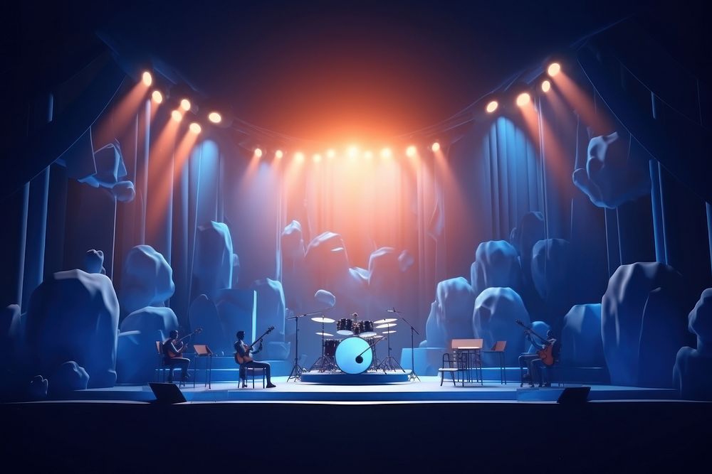 Concert musician lighting cartoon. AI | Free Photo Illustration - rawpixel