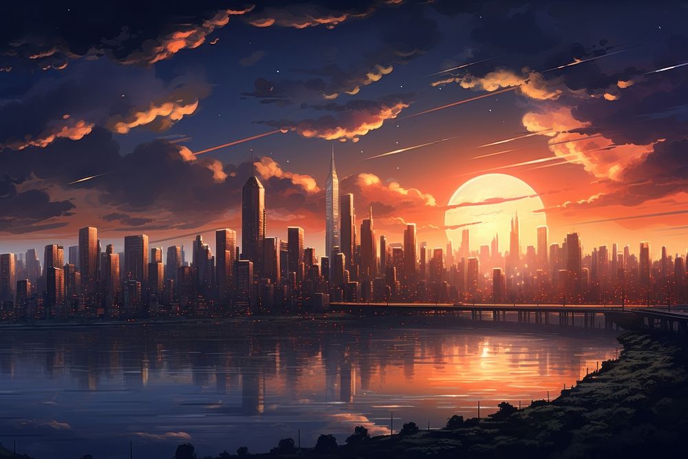 Sky architecture landscape cityscape. | Premium Photo Illustration ...