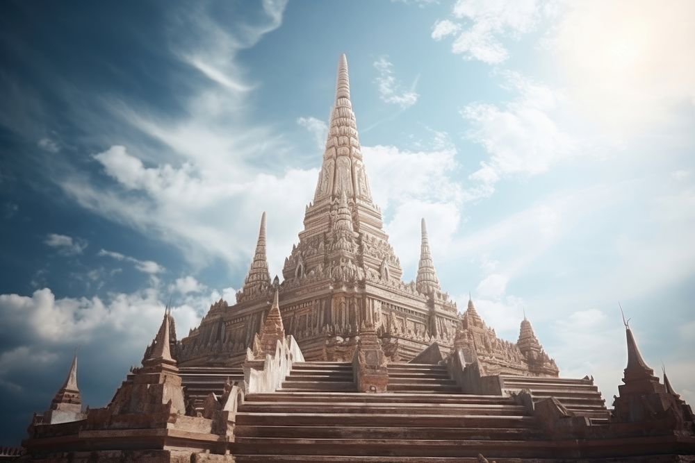 Temple architecture building tower. AI | Free Photo - rawpixel