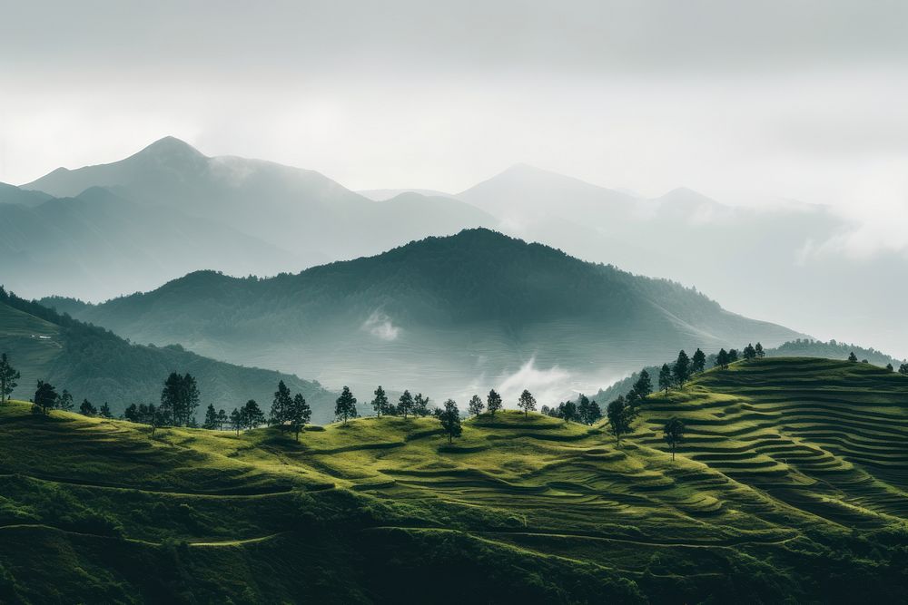 Landscape mountain plant plantation. | Free Photo - rawpixel