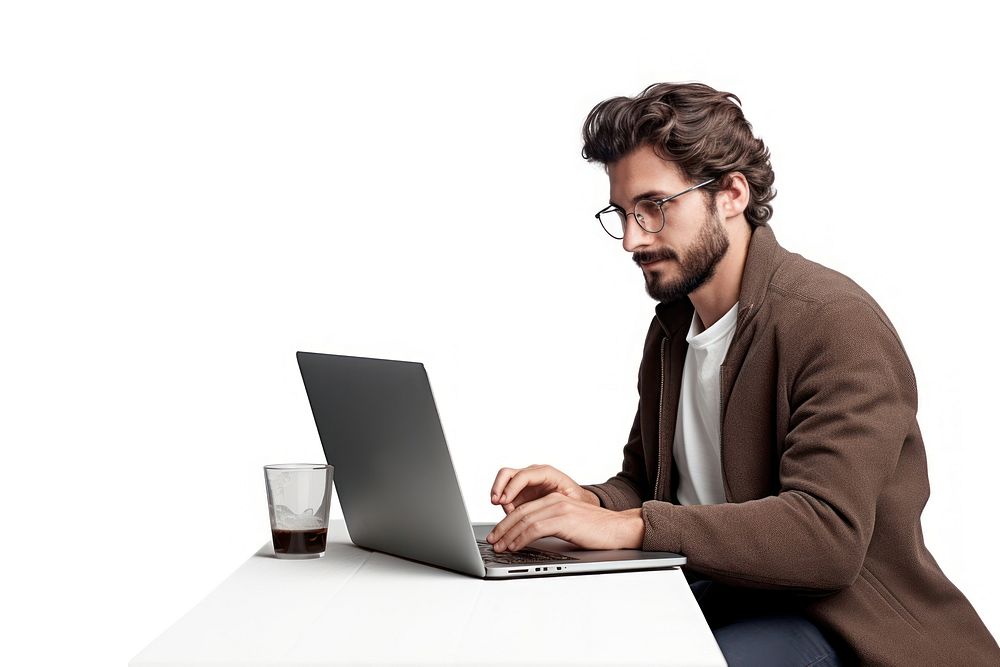 Laptop computer portrait sitting. | Premium Photo - rawpixel