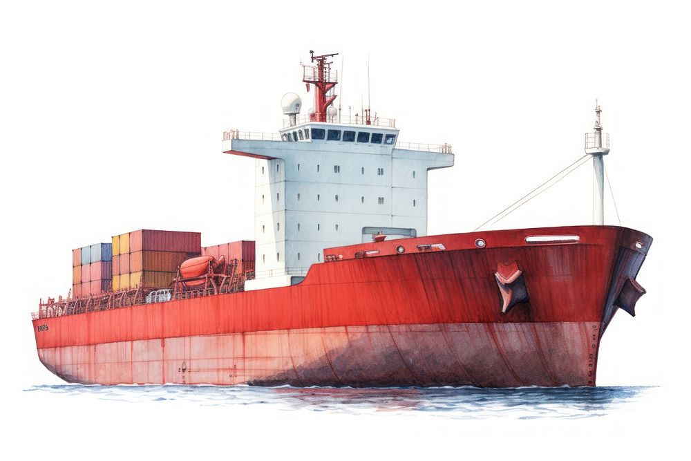 Cargo ship watercraft vehicle cargo. | Premium Photo Illustration ...