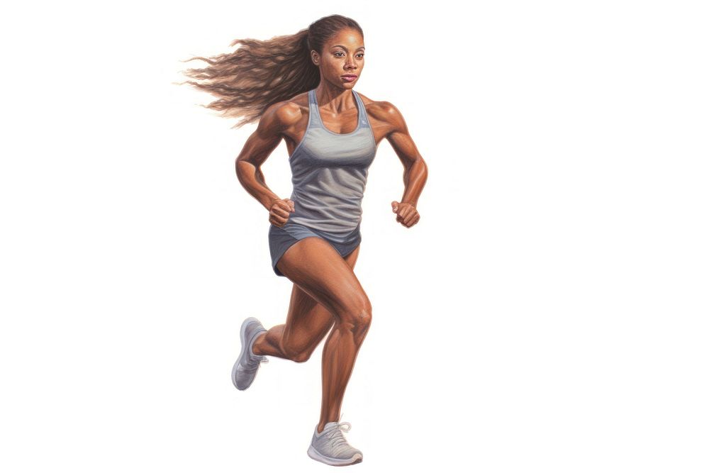 Athlete female sprinting running jogging | Free Photo Illustration ...