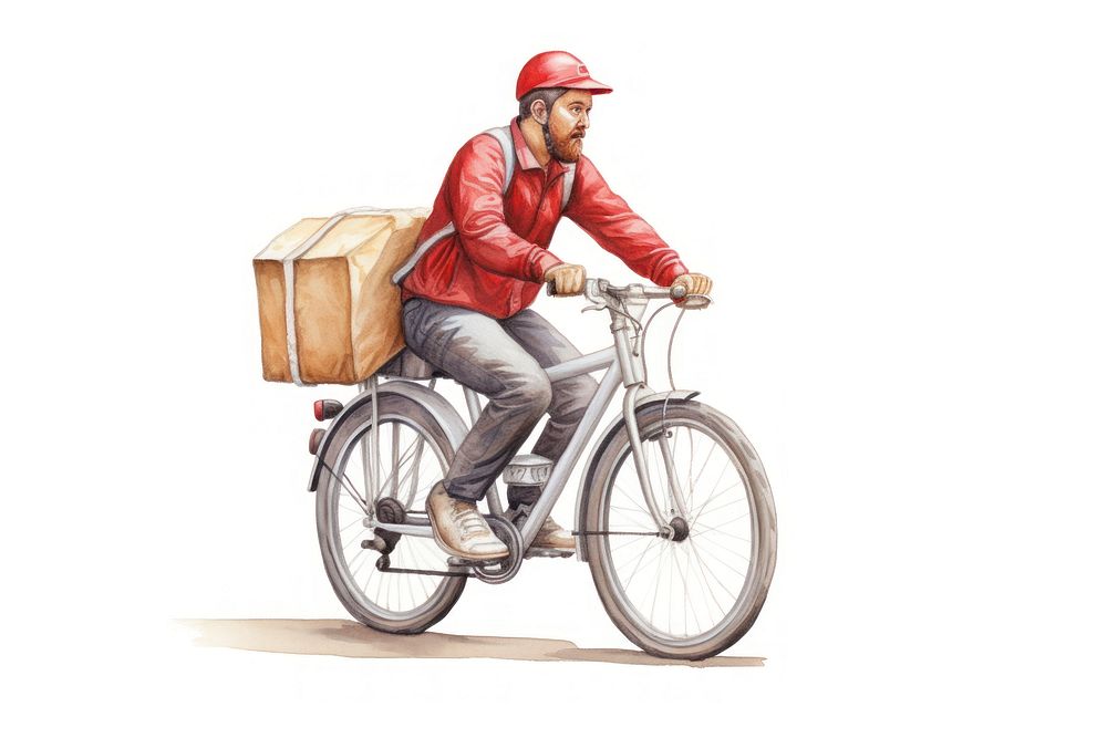 Postman riding bike bicycle vehicle | Free Photo Illustration - rawpixel