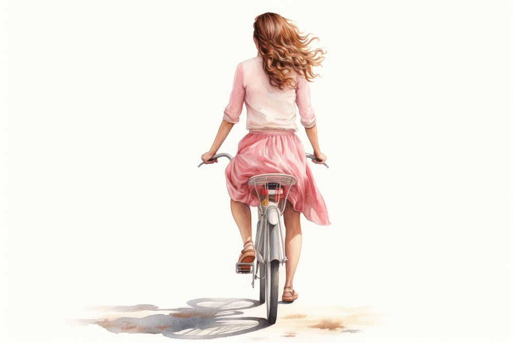 Woman riding bike bicycle vehicle | Free Photo Illustration - rawpixel