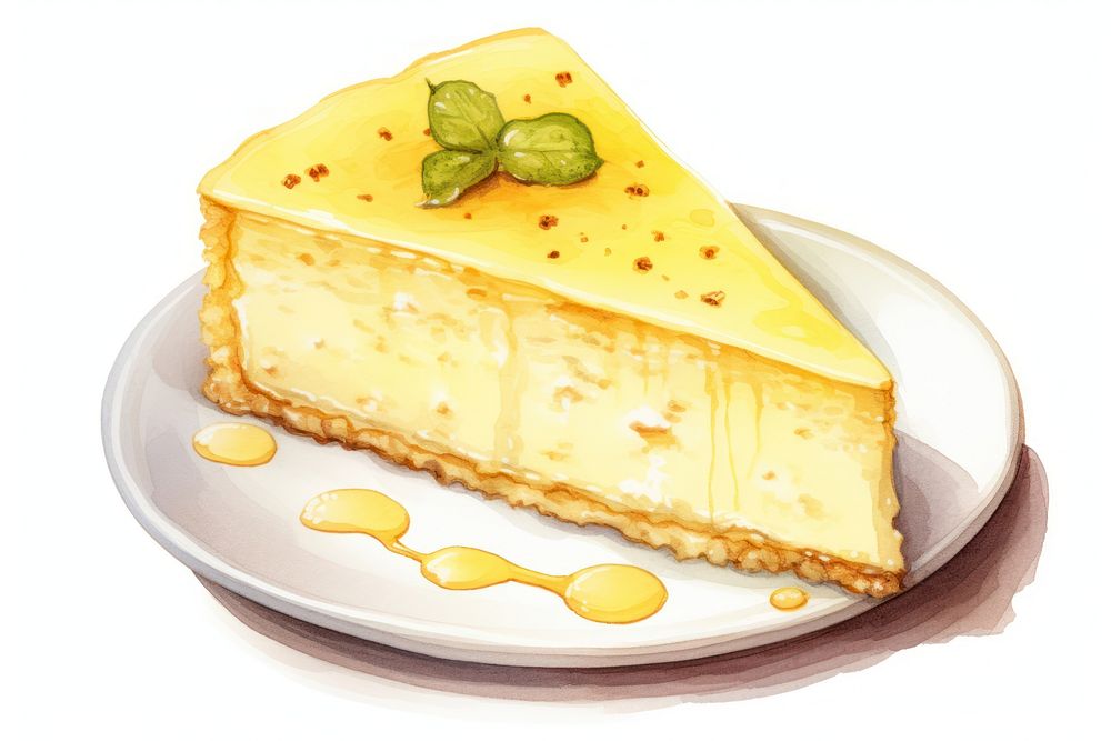 Cheesecake food dessert plate, digital | Premium Photo Illustration ...
