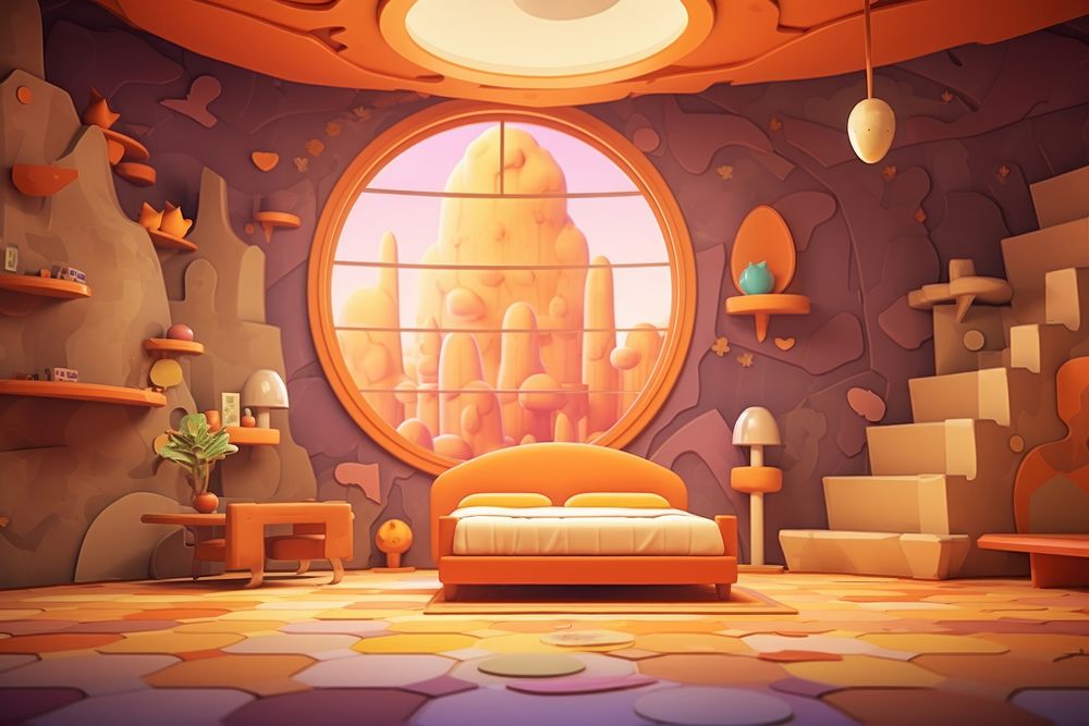 Cartoon room furniture architecture. AI | Free Photo Illustration ...