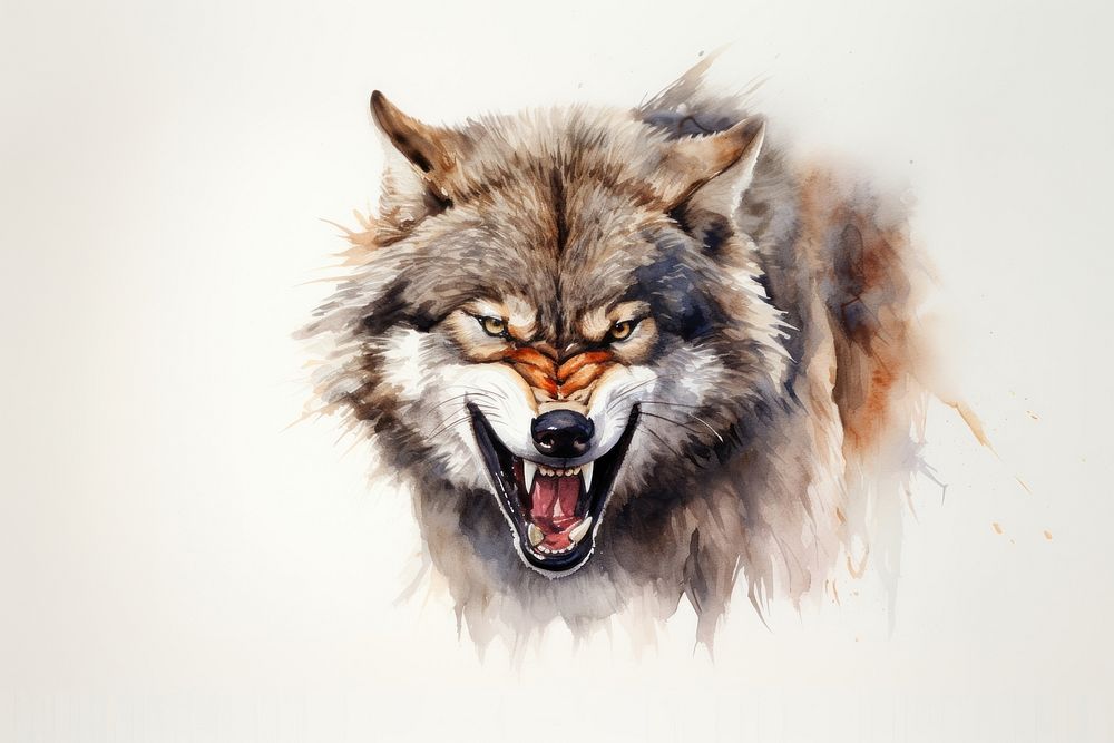 Wolf mammal animal aggression. AI | Premium Photo Illustration - rawpixel