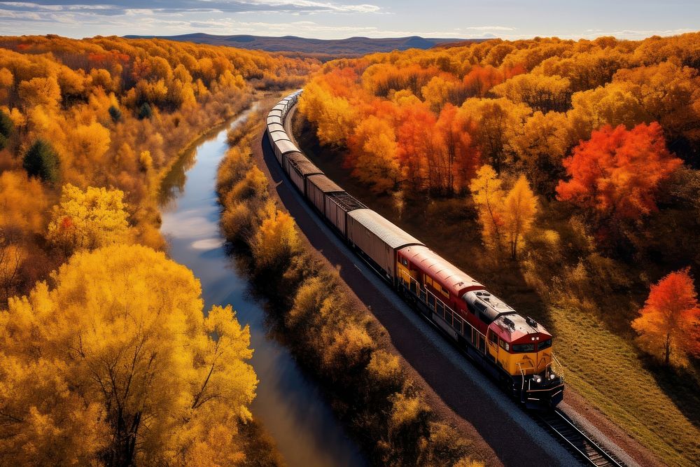 Autumn train outdoors vehicle. | Premium Photo - rawpixel
