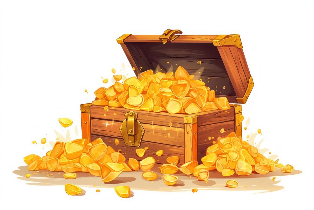 Treasure cartoon gold wood. AI | Free Photo Illustration - rawpixel