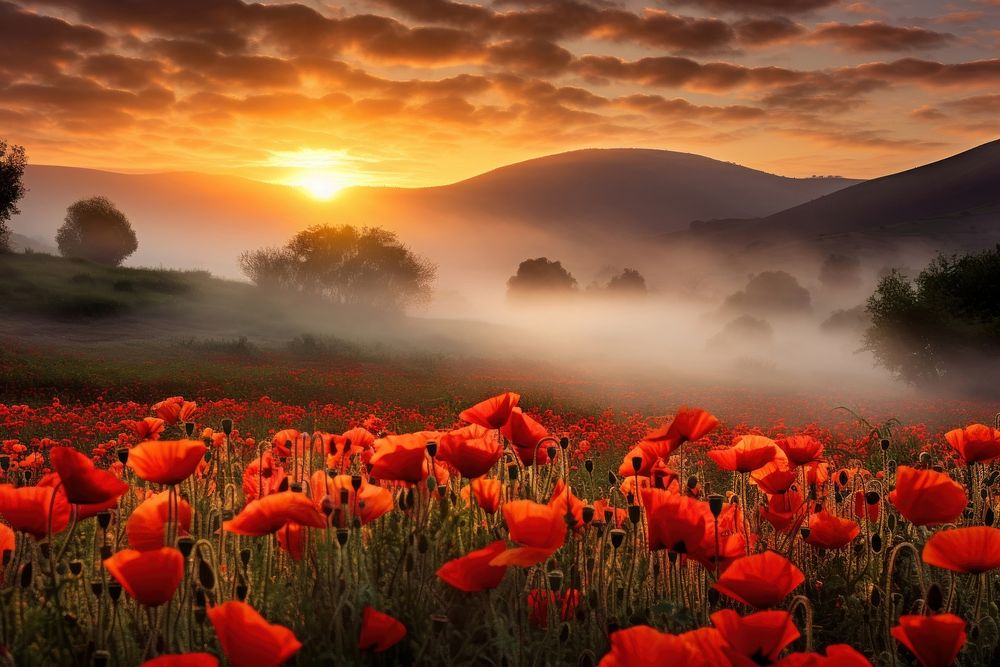 Poppy landscape outdoors nature. | Premium Photo - rawpixel