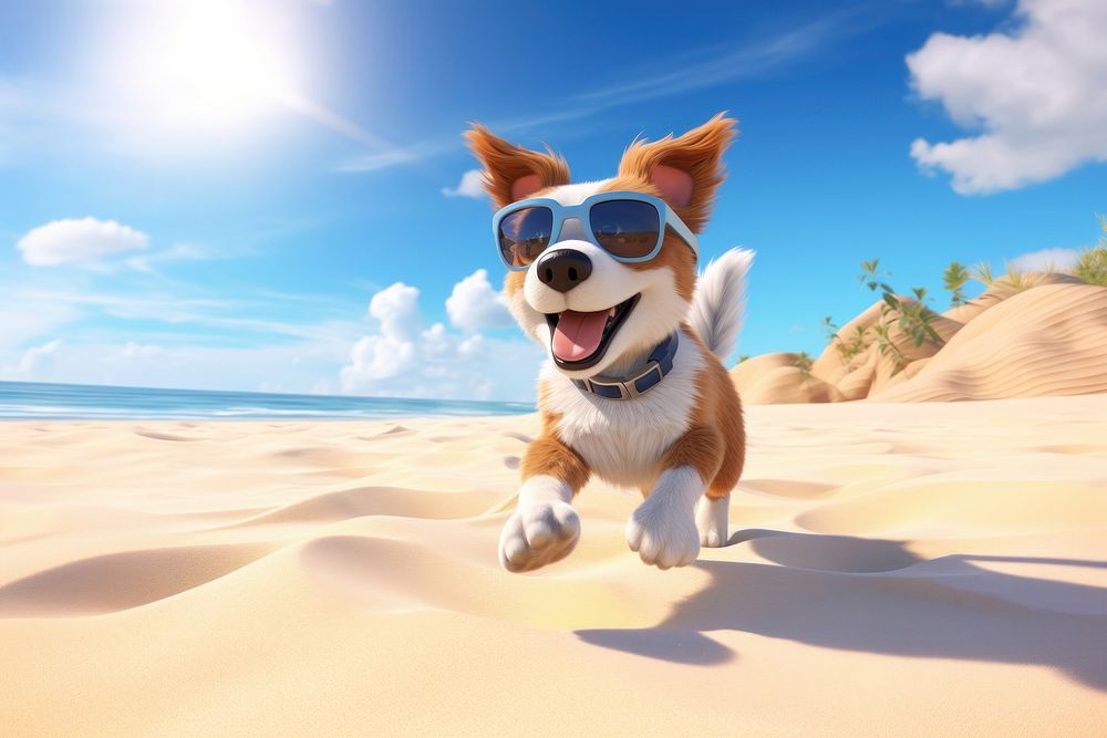 Dog outdoors running cartoon. AI | Free Photo Illustration - rawpixel