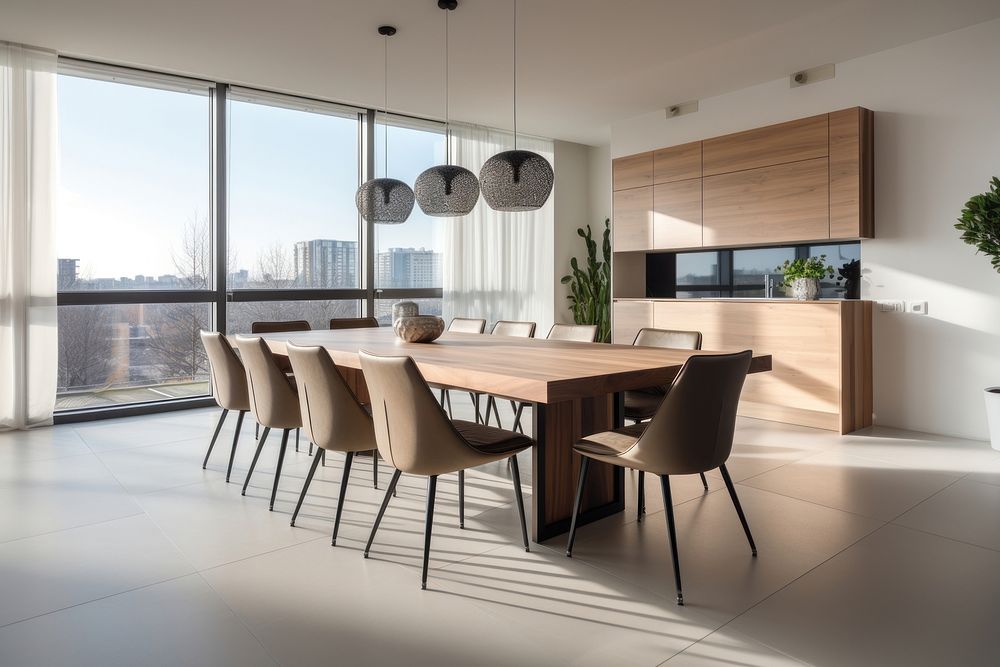 Table chair architecture furniture. AI | Free Photo - rawpixel