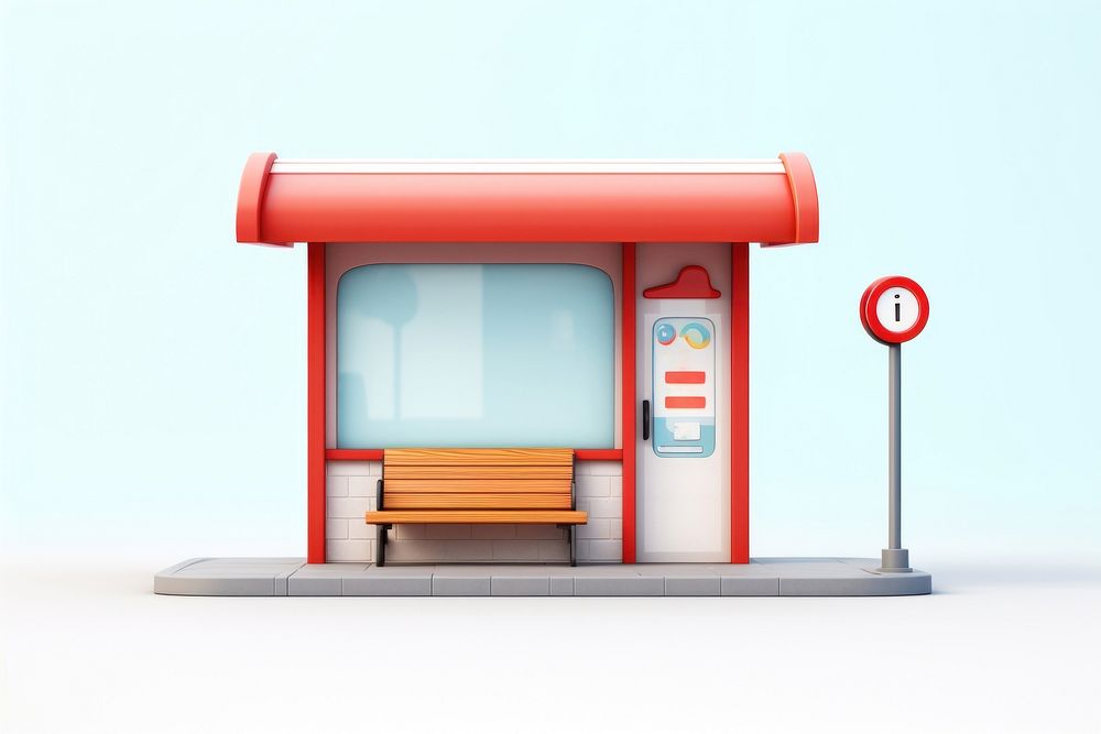 Architecture dollhouse furniture bus stop. | Premium Photo Illustration ...