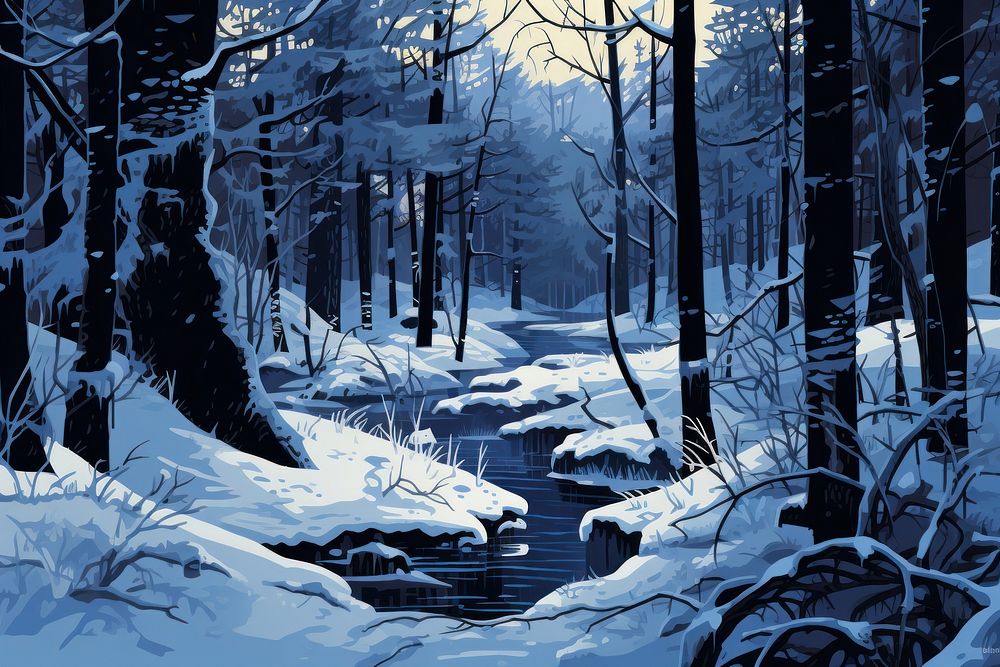 Outdoors winter nature landscape. AI | Free Photo Illustration - rawpixel