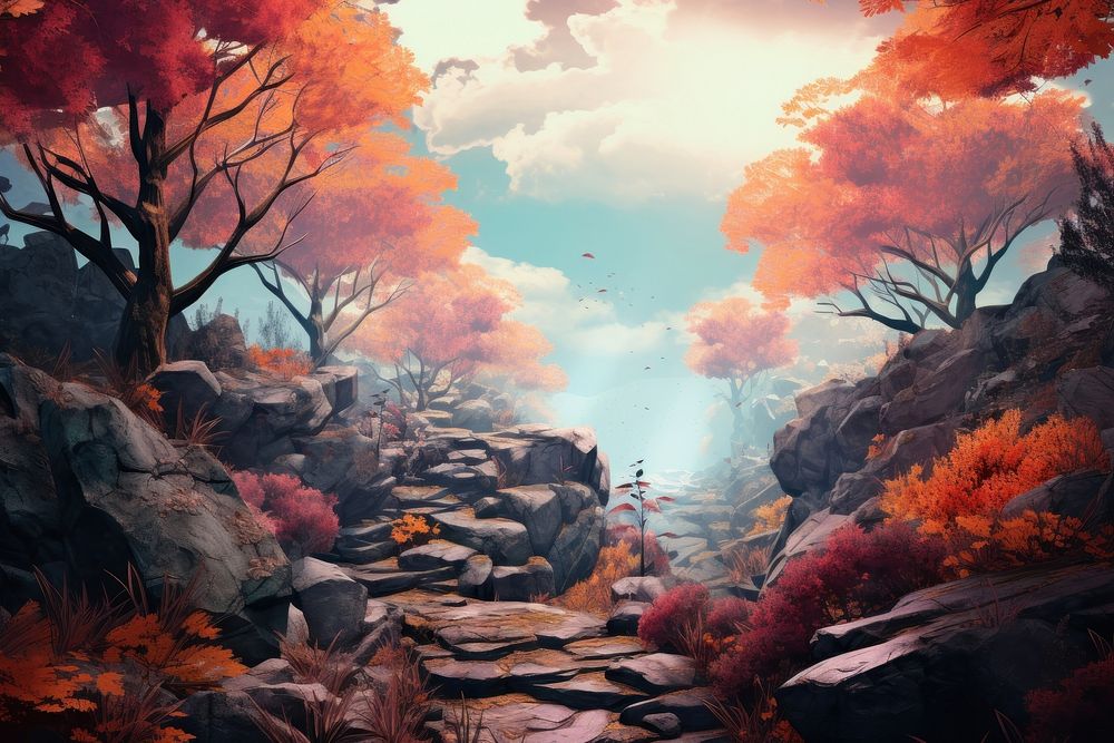 Nature tree landscape outdoors. AI | Free Photo Illustration - rawpixel