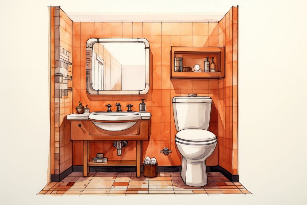 Toilet room bathroom sink architecture | Free Photo Illustration - rawpixel