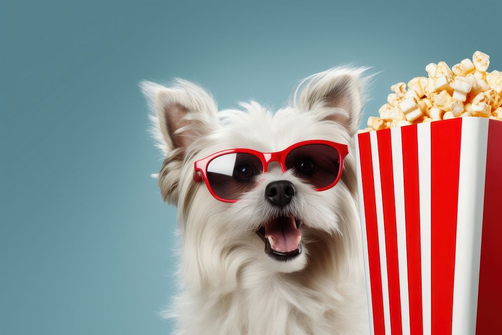 Glasses popcorn dog mammal. AI | Premium Photo - rawpixel