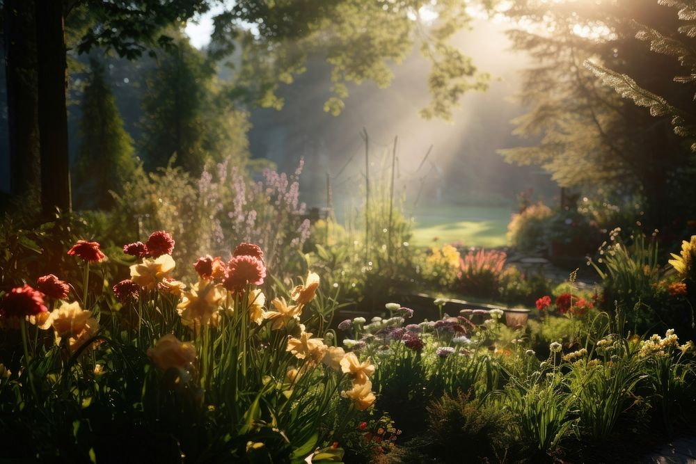 Garden landscape sunlight outdoors. | Premium Photo - rawpixel
