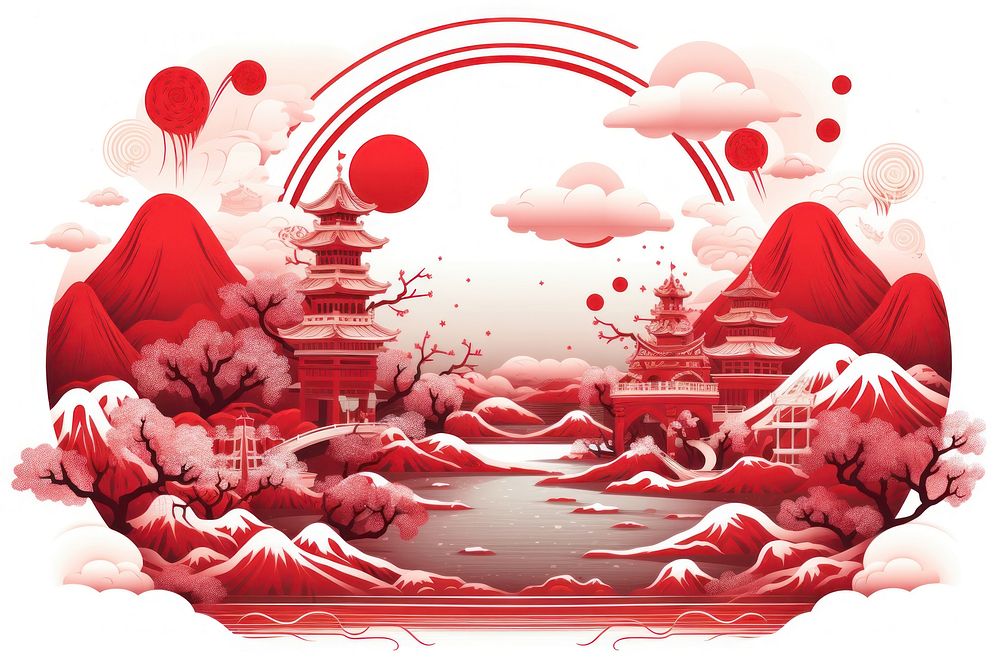 Red architecture creativity graphics. AI | Premium Photo Illustration ...