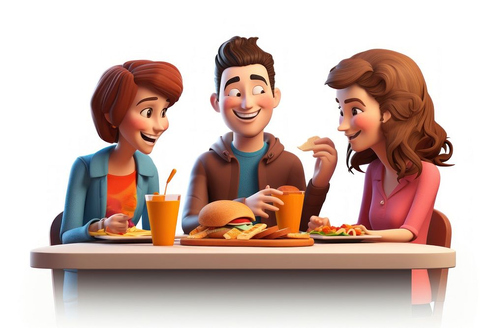 Food sitting talking eating. | Free Photo Illustration - rawpixel