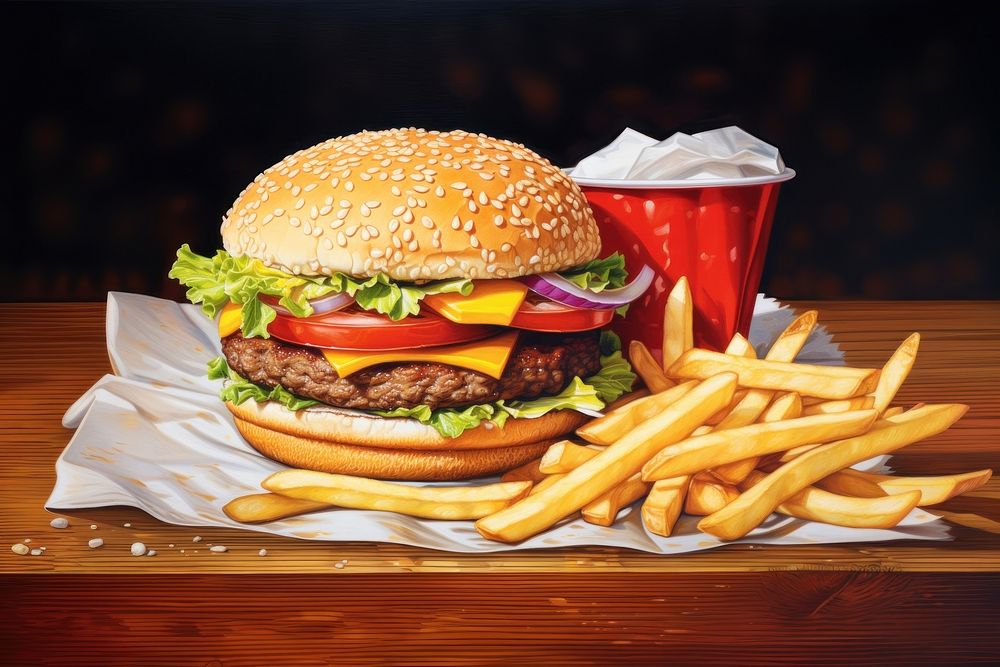 Burger fries food french fries. | Premium Photo - rawpixel