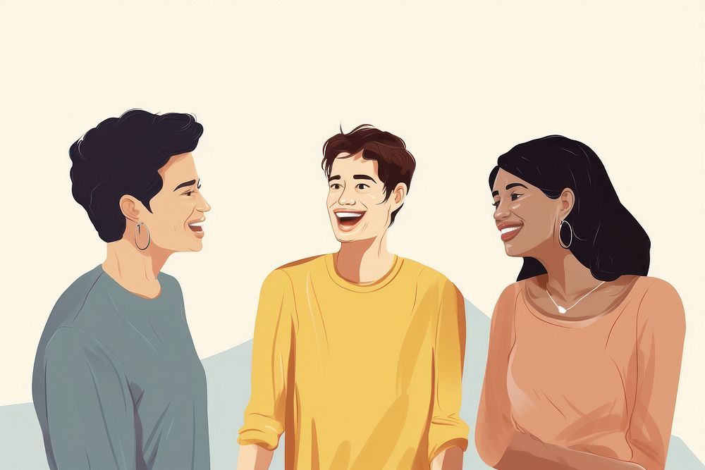 Drawing laughing talking adult. AI | Free Photo Illustration - rawpixel