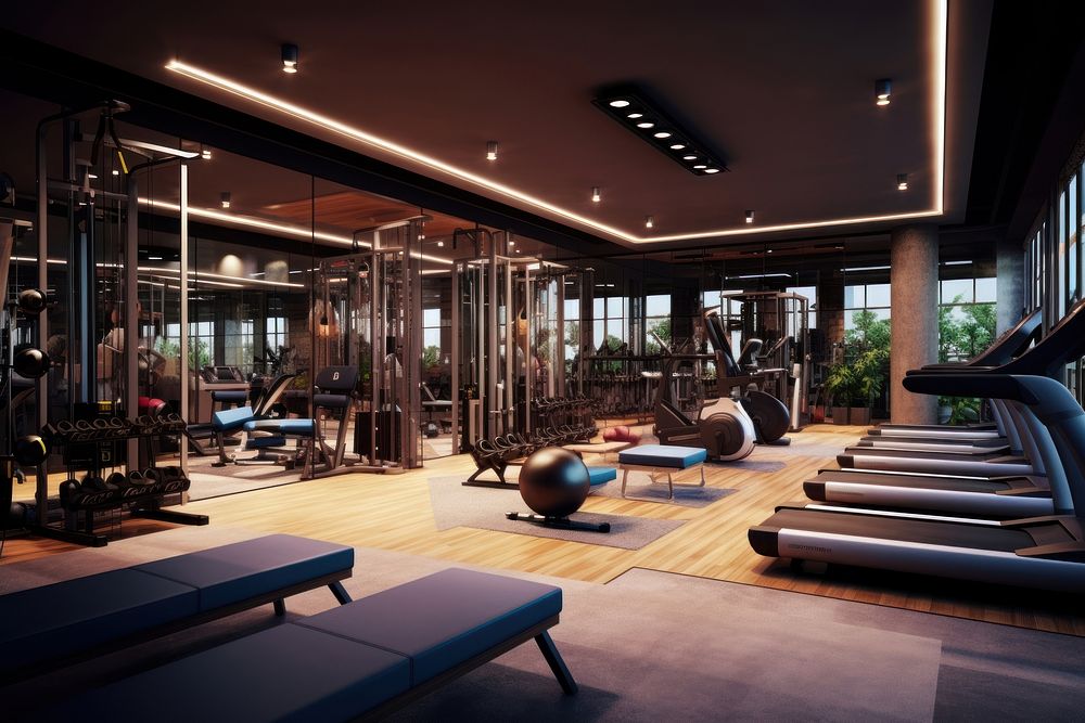 Gym architecture building sports. AI | Free Photo - rawpixel