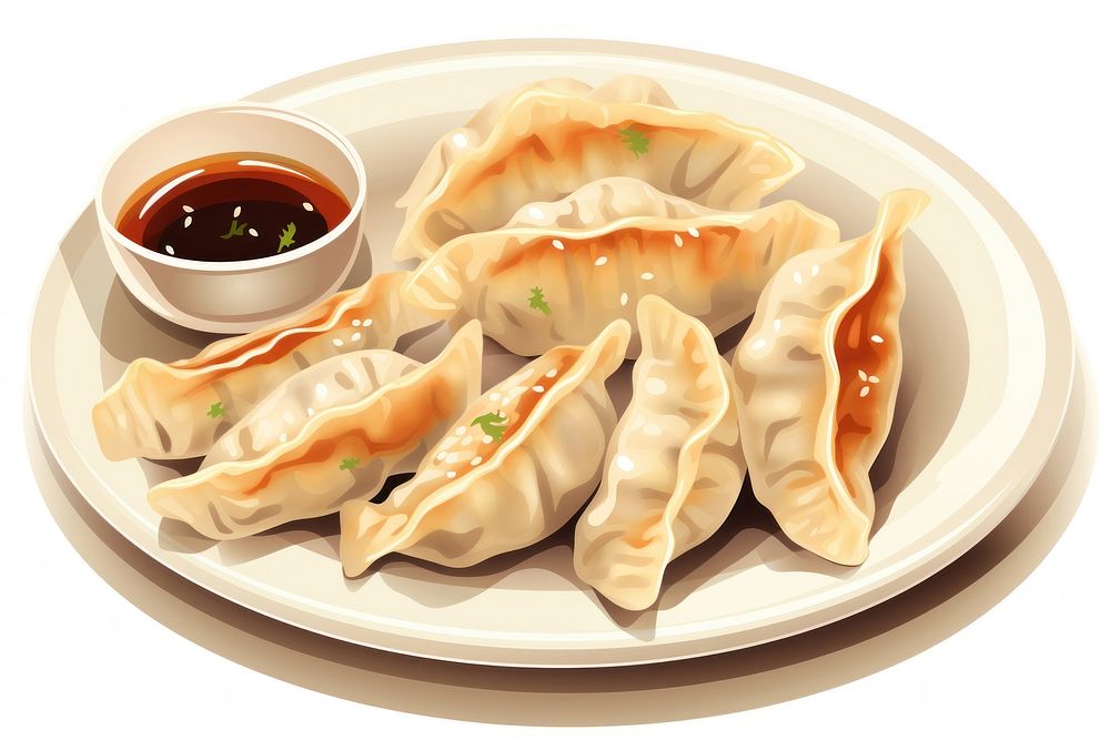 Dumpling food plate meal | Free Photo Illustration - rawpixel