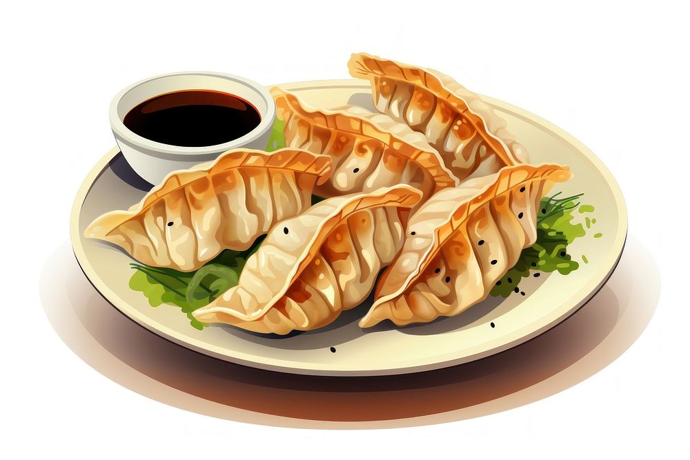 Dumpling food plate meal | Free Photo Illustration - rawpixel