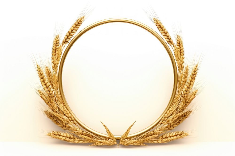 Wheat gold circle white background. | Free Photo Illustration - rawpixel