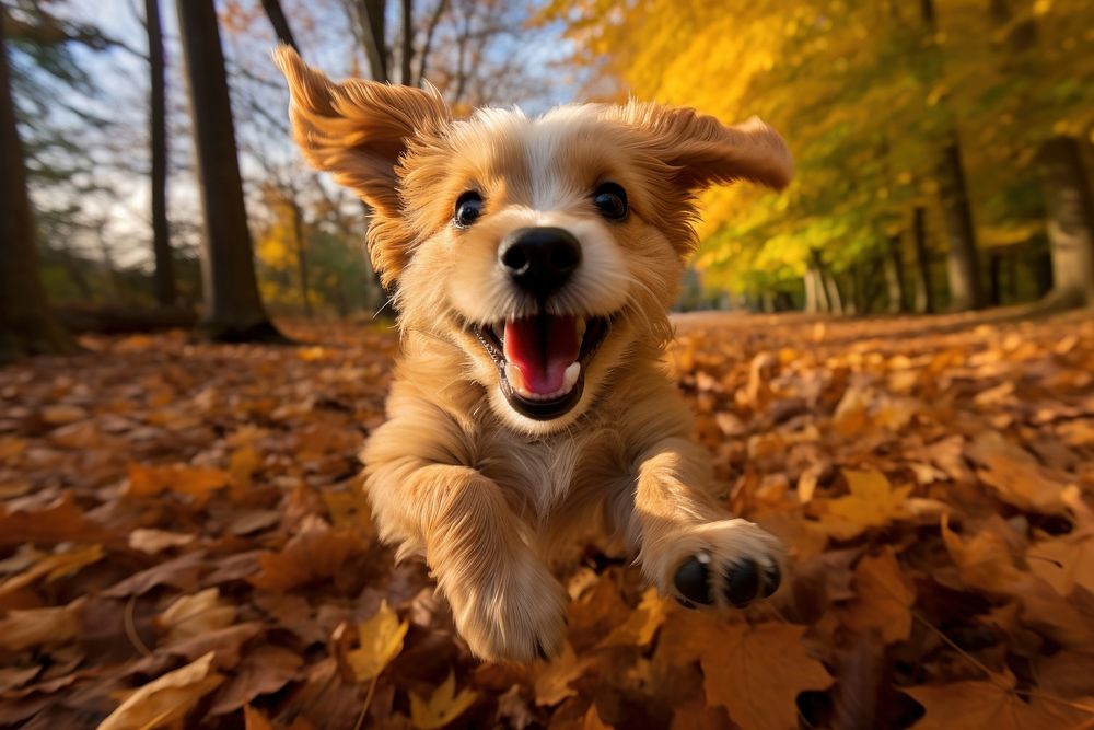 Outdoors leaf dog mammal. AI | Free Photo - rawpixel