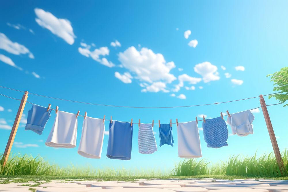 Clothesline clothesline outdoors laundry | Premium Photo Illustration ...