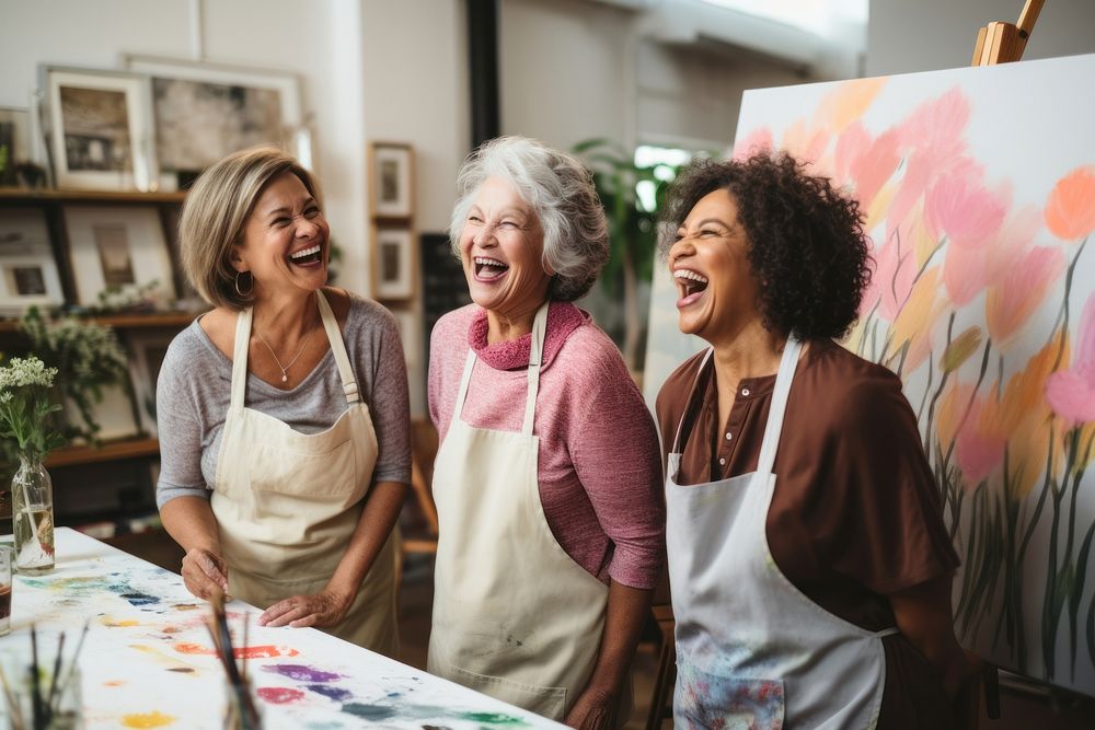 Laughing painting adult fun. AI | Free Photo - rawpixel