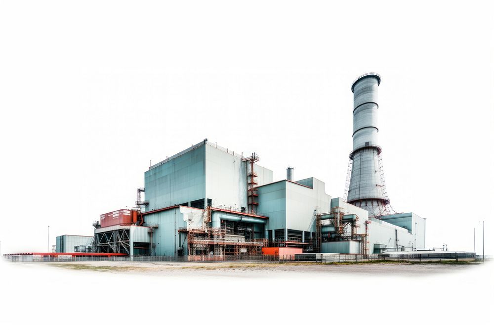 Nuclear powerplant architecture building factory. | Premium Photo ...