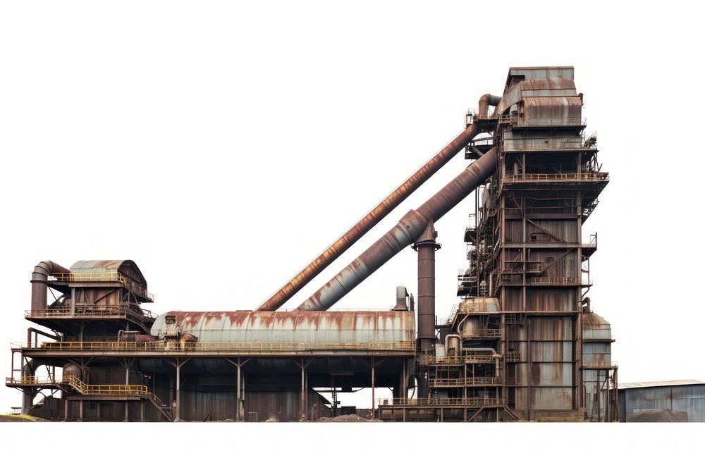 Steel mill architecture factory white | Free Photo - rawpixel
