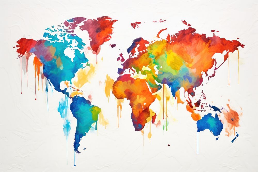World map painting backgrounds art. | Premium Photo Illustration - rawpixel