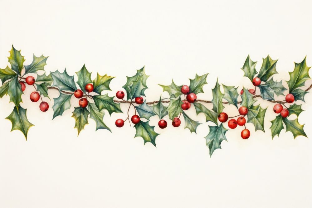 Christmas pattern plant leaf. | Free Photo Illustration - rawpixel