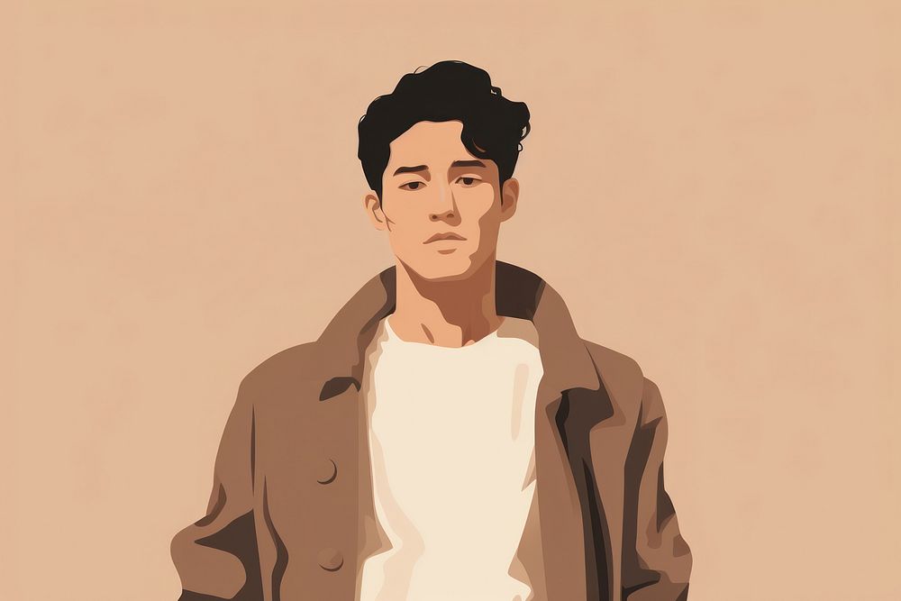 Asia man portrait sketch adult. | Free Photo Illustration - rawpixel