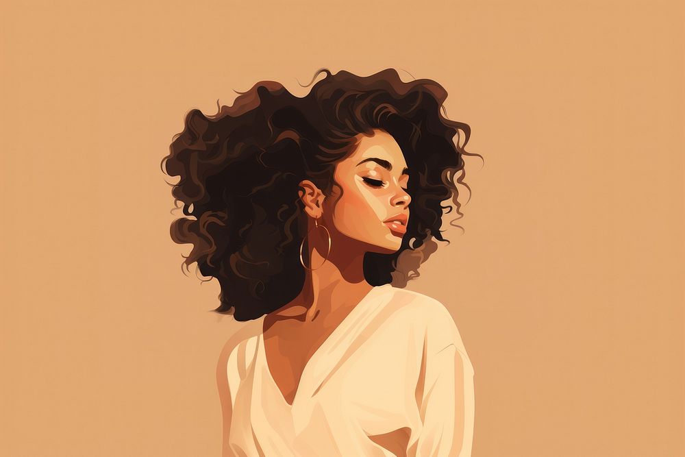 Beautiful hair portrait drawing sketch. | Free Photo Illustration ...