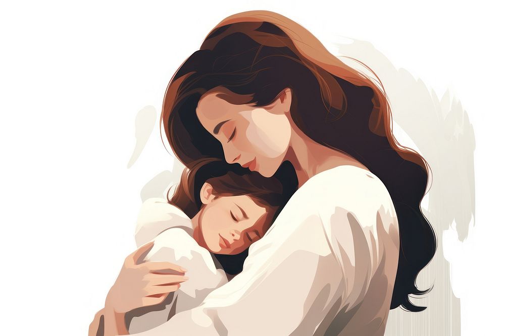 Hugging adult woman affectionate. | Free Photo Illustration - rawpixel