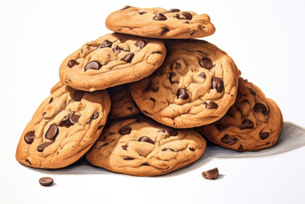 Chocolate chips cookies food white | Free Photo Illustration - rawpixel