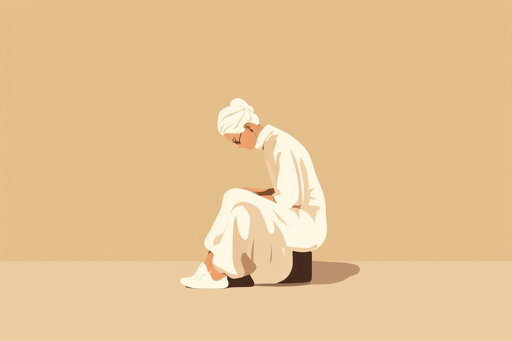 Pain sitting adult woman. AI | Free Photo Illustration - rawpixel