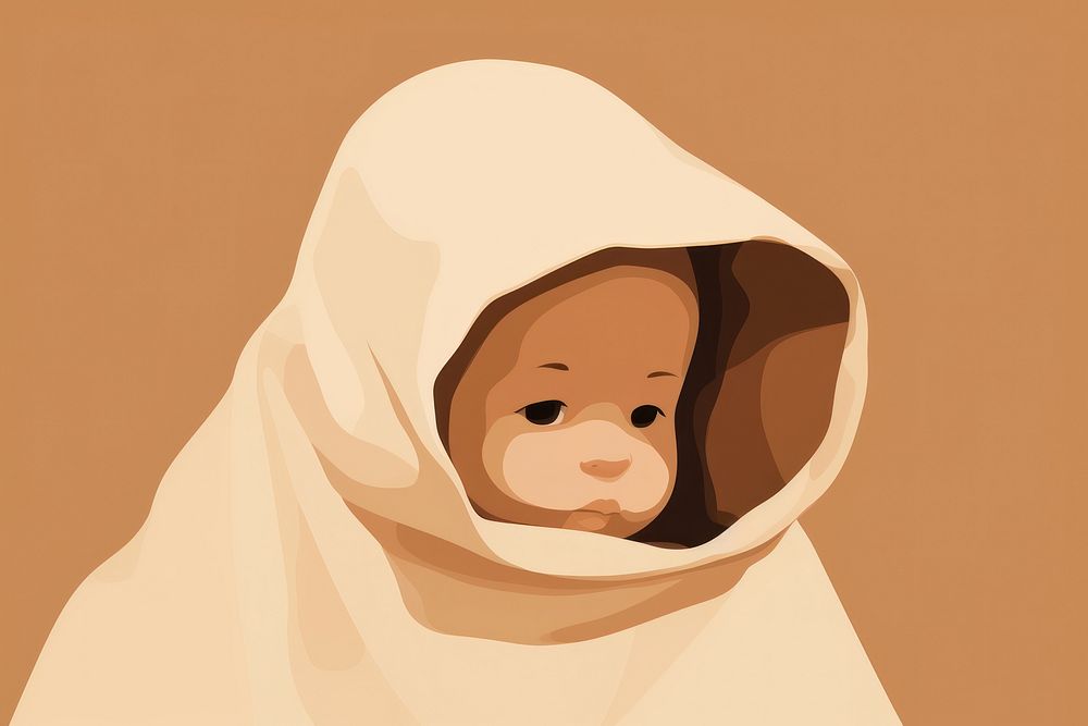 Infant portrait hood face. AI | Free Photo Illustration - rawpixel
