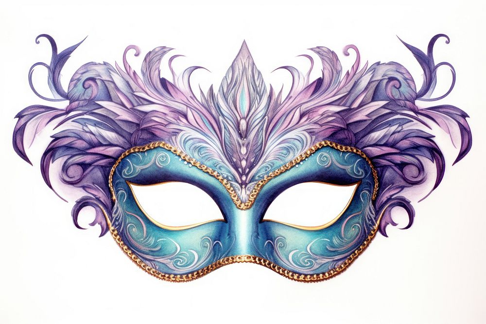 Mardi gras mask carnival drawing. | Free Photo Illustration - rawpixel